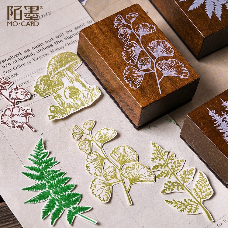 Forest Vintage Cute Diy Wooden Rubber Stamps Diary... – Grandado