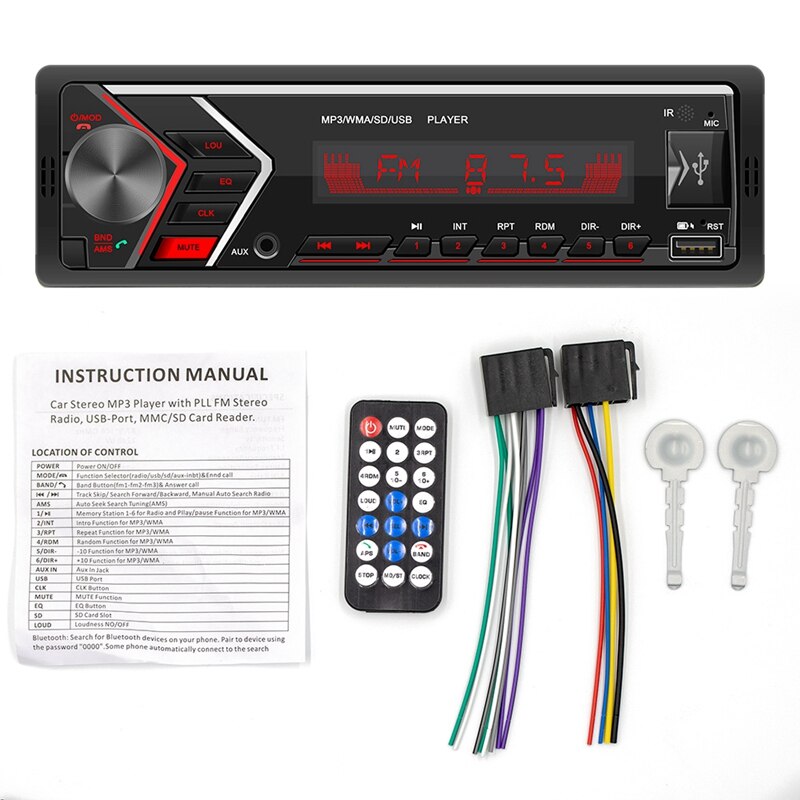 Universal Car Radio Bluetooth MP3 Player AUX Class... – Vicedeal