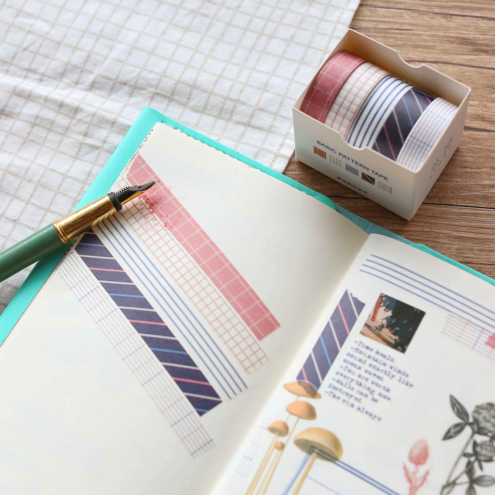 5 Roll/lot Basic Striped and Grid Paper Stickers W... – Grandado