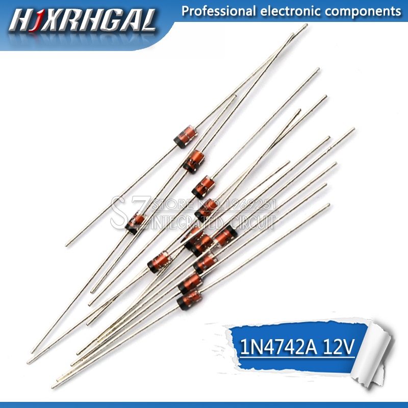 Diodo Zener 1W 12V 1N4742A 1N4742 DO-41, 100 unida... – Grandado