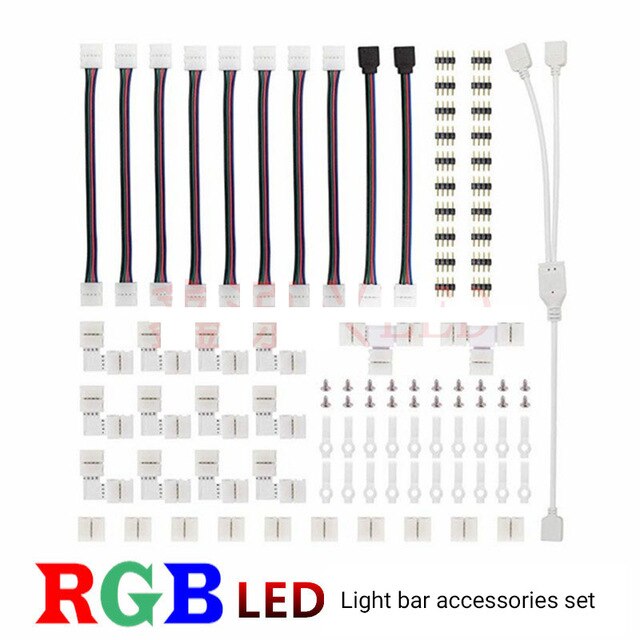 95pcs 5050 4-pin LED Strip Connector Kit with T-Sh... – Grandado