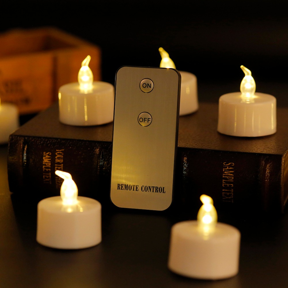 Pack of 6 Amber White velas led With Remote Contro... – Grandado