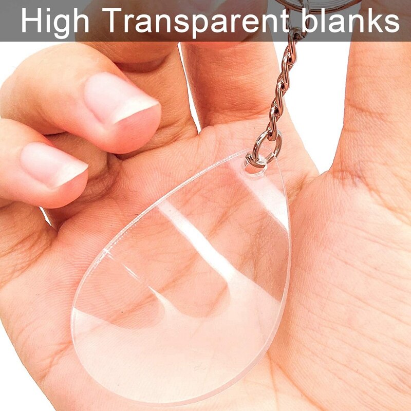 24 Pieces Acrylic Blanks with Key Chain Rings Acry... – Grandado