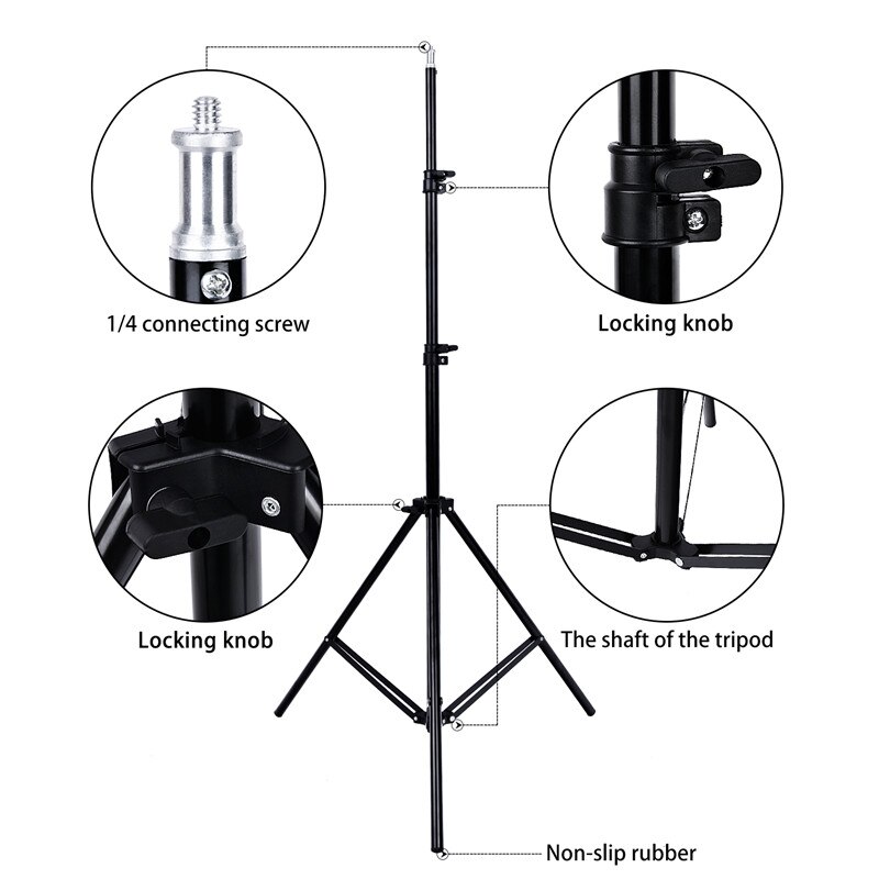 fosoto Tripod Light Stand 200cm 1/4 Screw portable... – Vicedeal