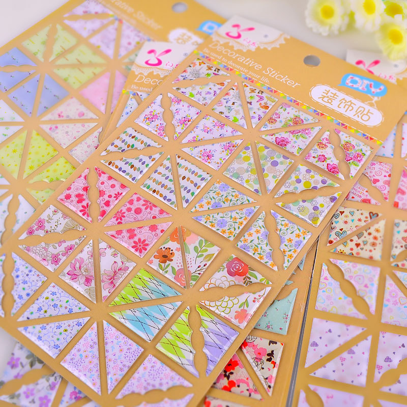 48 pcs Jelly Color Floral Corner Stickers Photo Co... – Grandado