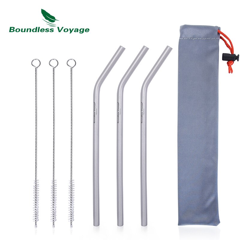 Boundless Voyage Titanium Straw Healthy Curved Str... – Grandado