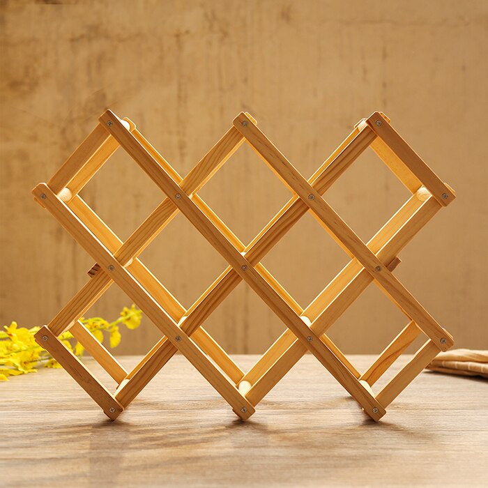 10 bottle foldable wine rack wooden wine holder Ho... – Vicedeal