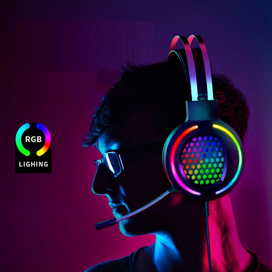 Hollow 7.1RGB Gaming Luminous Headset For Player U... – Vicedeal