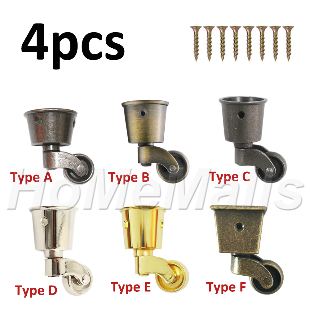 4pcs Swivel Caster Wheels Metal Casters 360 Degree... – Grandado
