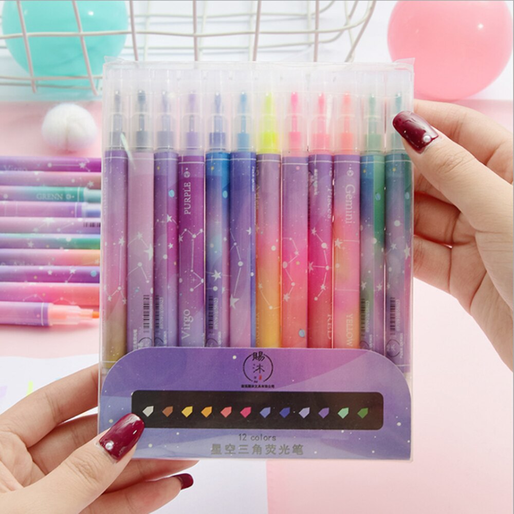 12PCS Highlighter Double-head Art Marker Pens Past... – Grandado
