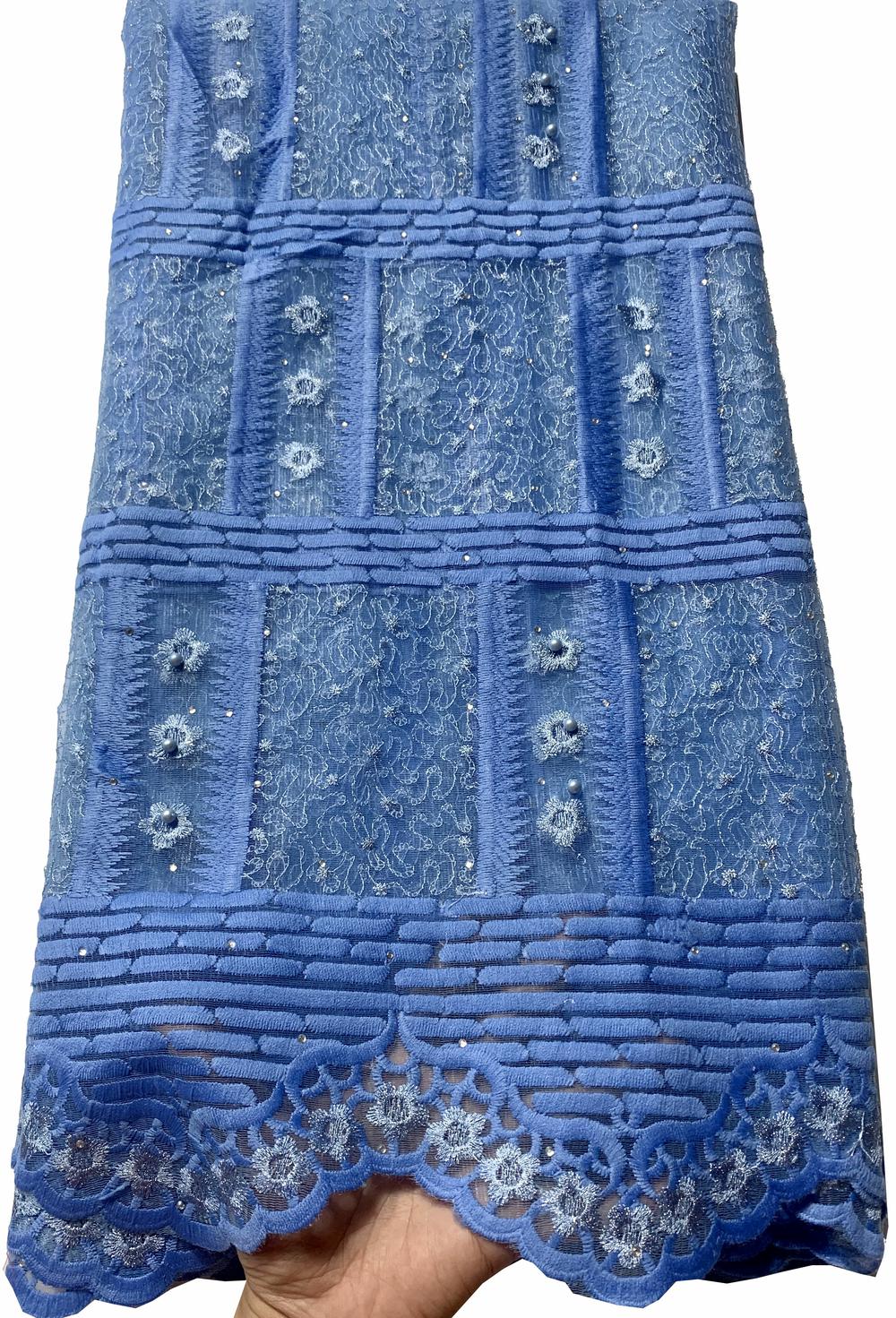 Perzik Nigeriaanse Kant Stoffen 2022 Met Stenen Af... – Grandado