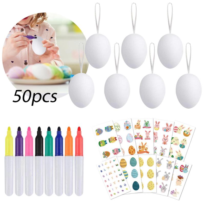 50 stücke Ostern Ei DIY Kit Für Kinder Bunte Stift... – Grandado