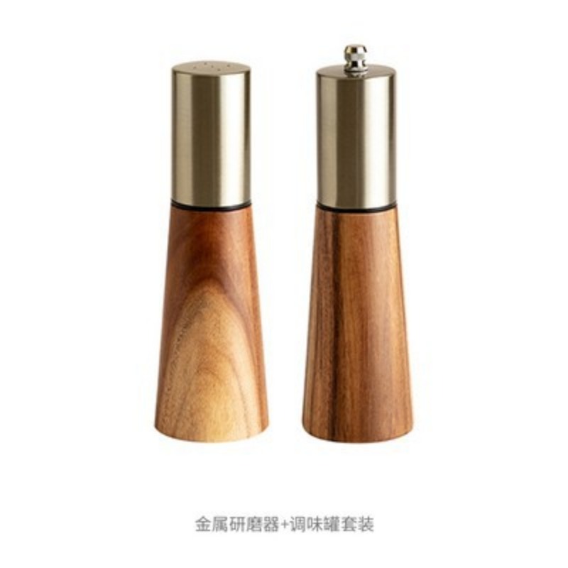 Pepper Coarse Salt Grinder Metallic Acacia Wood Ki... – Grandado