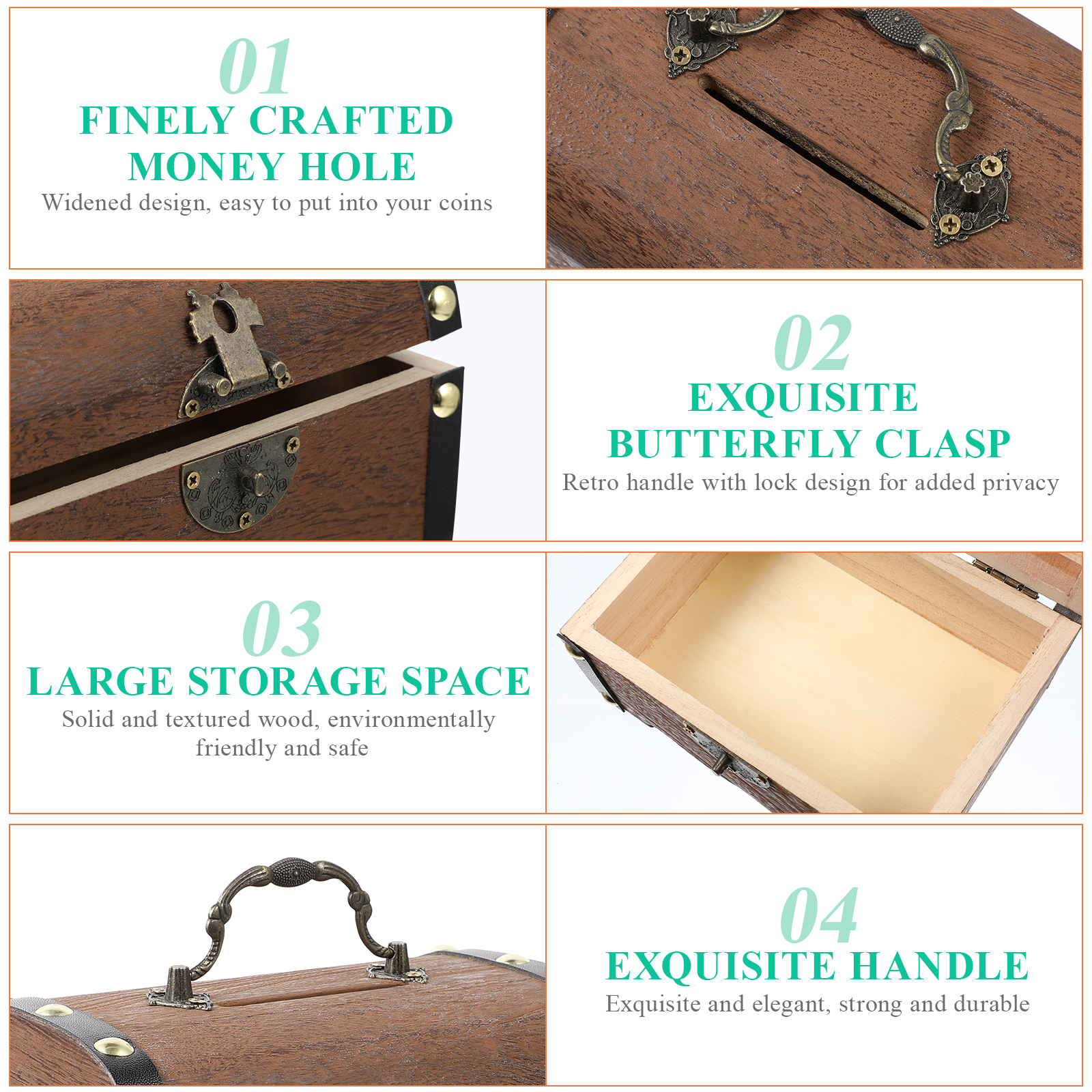 Vintage Treasure Storage Box Piggy Bank Organizer ... – Grandado