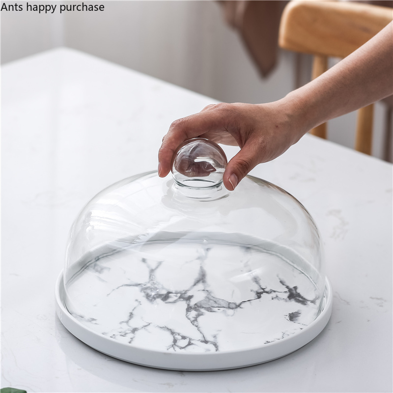 Keramiek Ronde Taartvorm Glazen Cover Dessert Snac... – Grandado