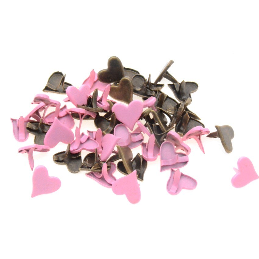 MIAOCHI DIY 50 PCs/10 PCs Pastel Heart Brads Scrap... – Vicedeal