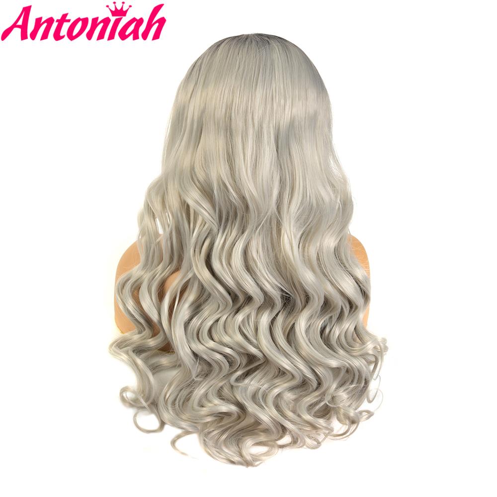 ANTONIAH Long Wavy Grey Wigs Synthetic Wig for Wom... – Vicedeal