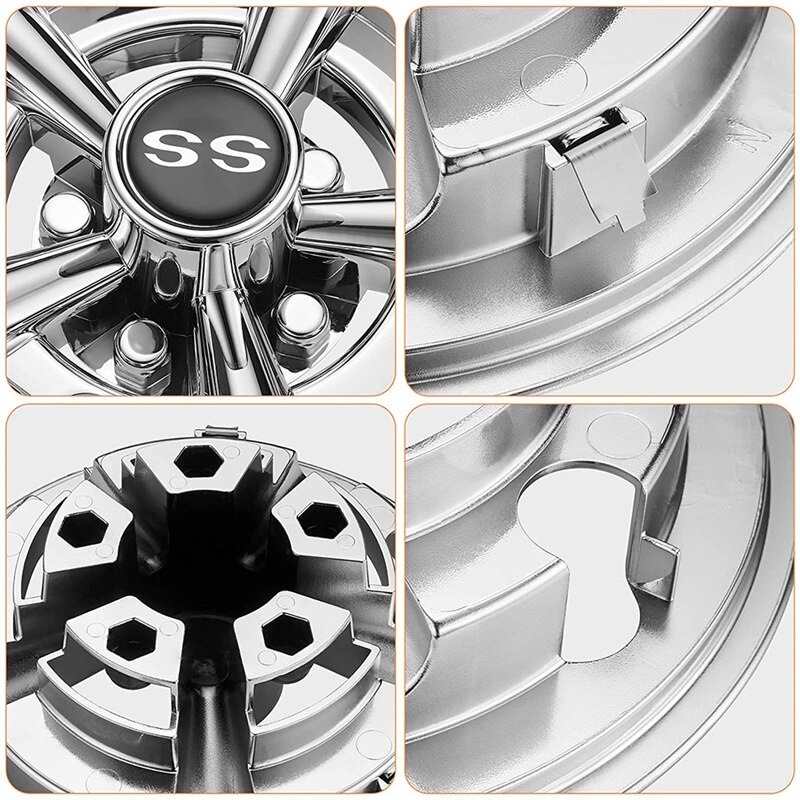 4Pcs Golf Cart Hubcaps,8 Inch SS Chrome Golf Cart ... – Vicedeal