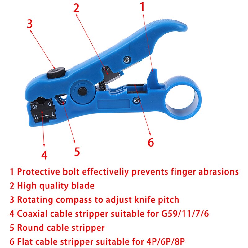 Coaxial Cable Wire Cutter Stripping Tool Cat 5 Rg ... – Grandado