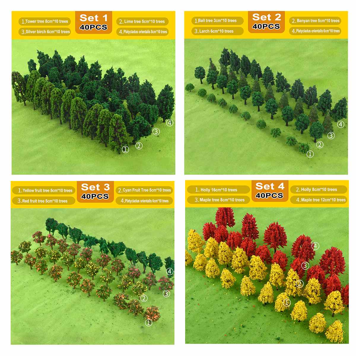 40Pcs DIY Scale Architectural Model Trees Railroad... – Grandado