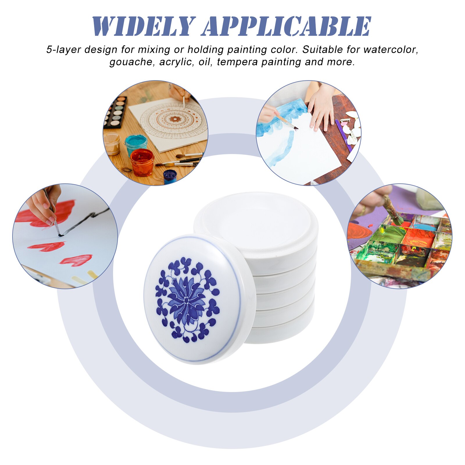 1 Set of Ceramic Plates Ink Dishes Paint Plates St... – Grandado