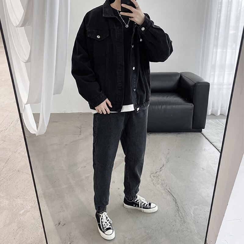 Men Jeans Jacket Coats Casual Windbreaker Ribbons ... – Vicedeal