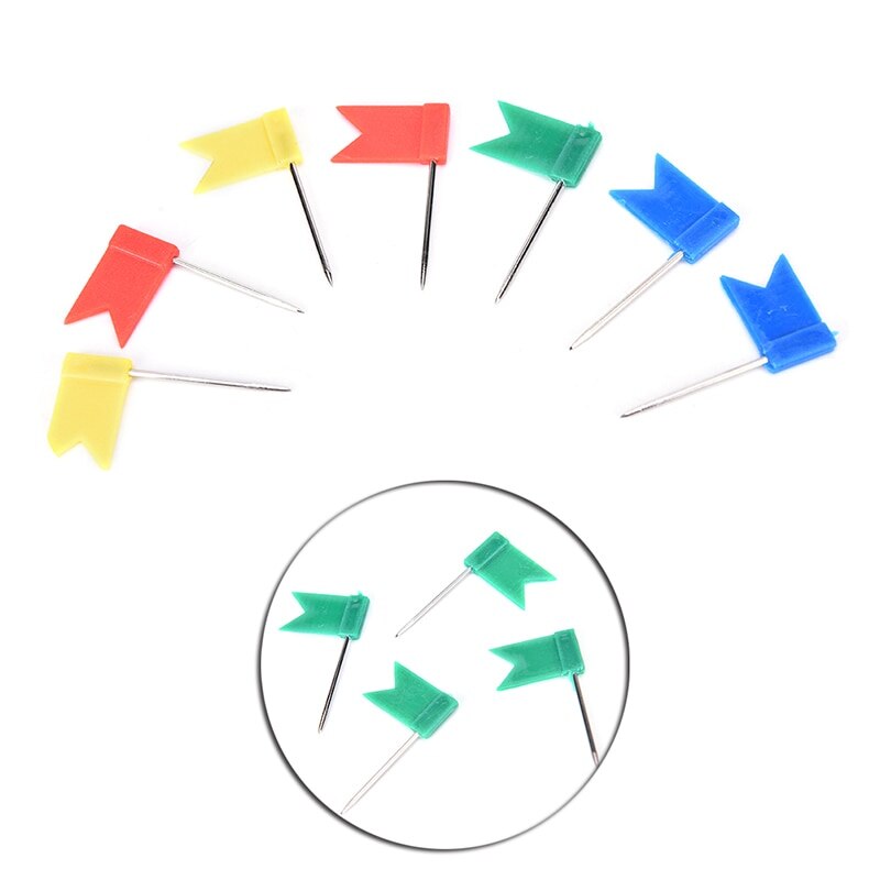50pcs Flag Marker Shape Map Pins Cork Notice Board... – Vicedeal