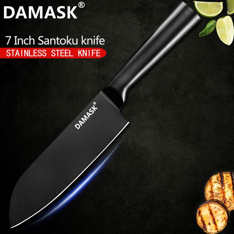 Damasco única faca chef santoku cutelo utilitário ... – Grandado