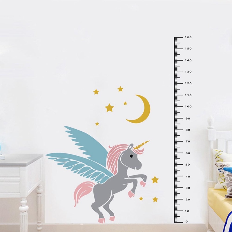 Cute Unicorn Height Wall Stickers Meter Ruler Kid ... – Grandado