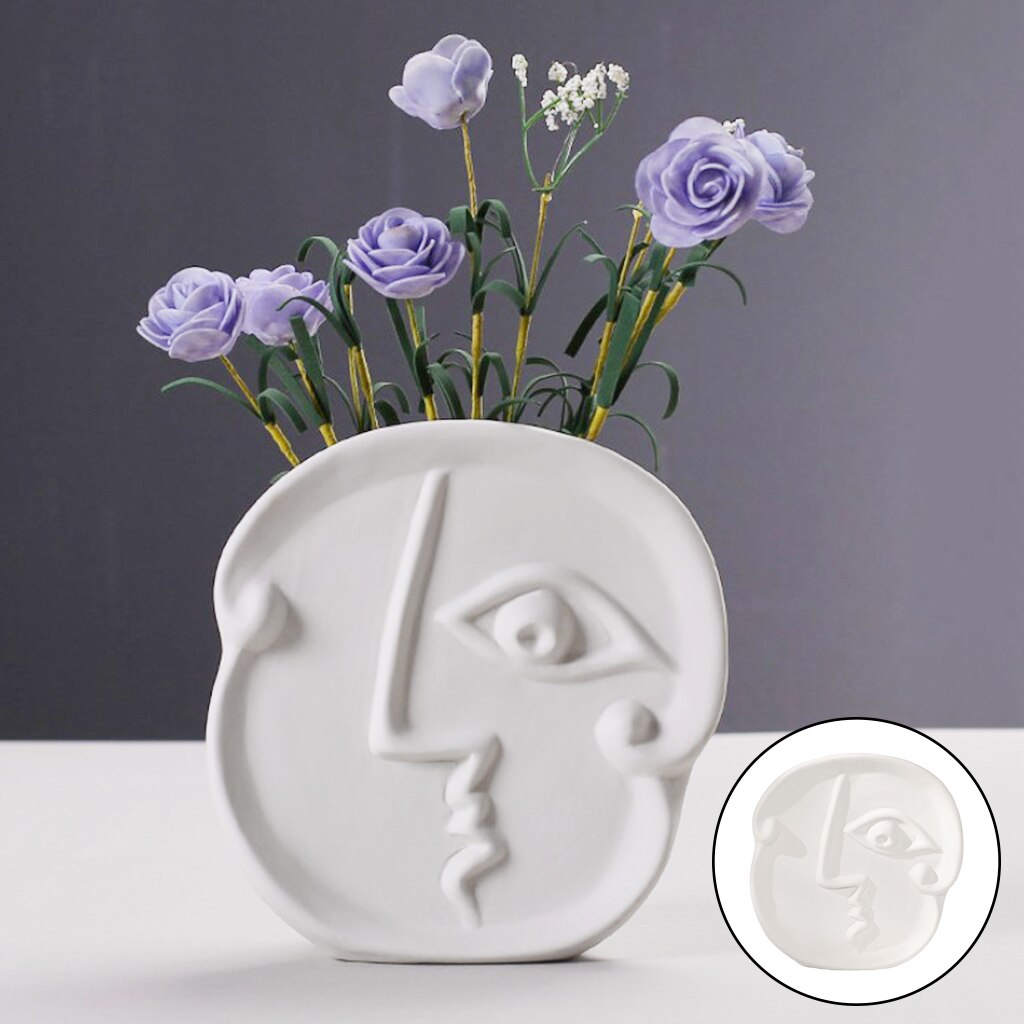 Abstract Human Face Vase Dried Flower Simulation F... – Grandado