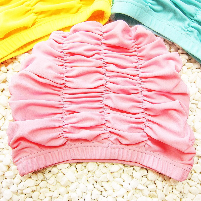 Cute Solid Pink Girls Swimming Cap Waterproof Ear ... – Grandado