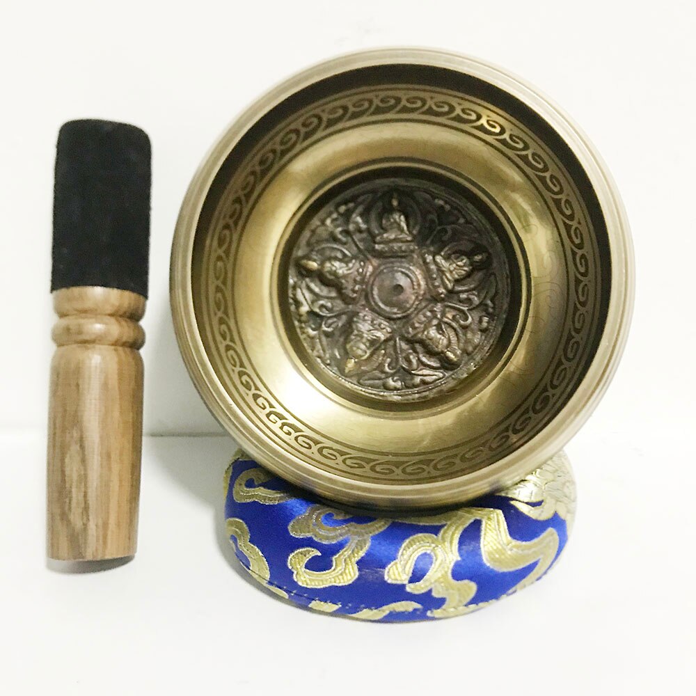 Nepal Handmade Meditation Singing Bowl Five Buddha... – Grandado