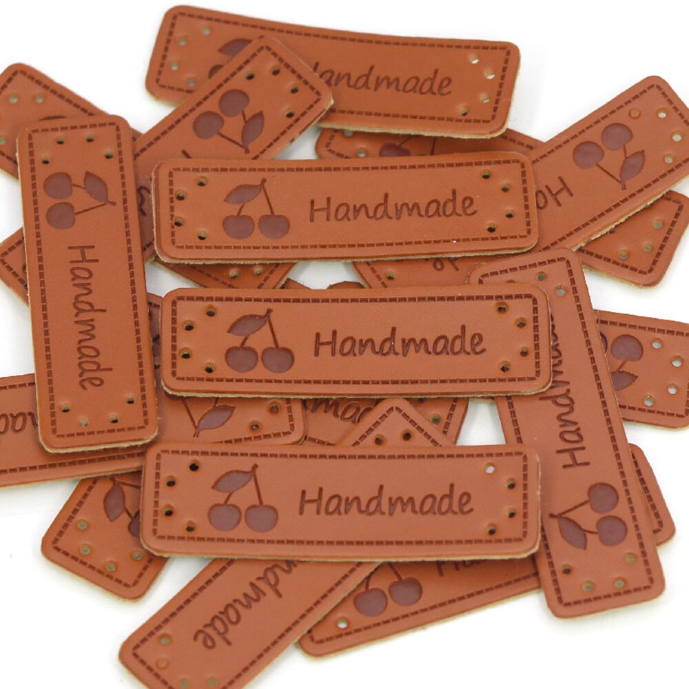 50Pcs 50x15mm Handmade Tags PU Faux Leather Labels... – Grandado