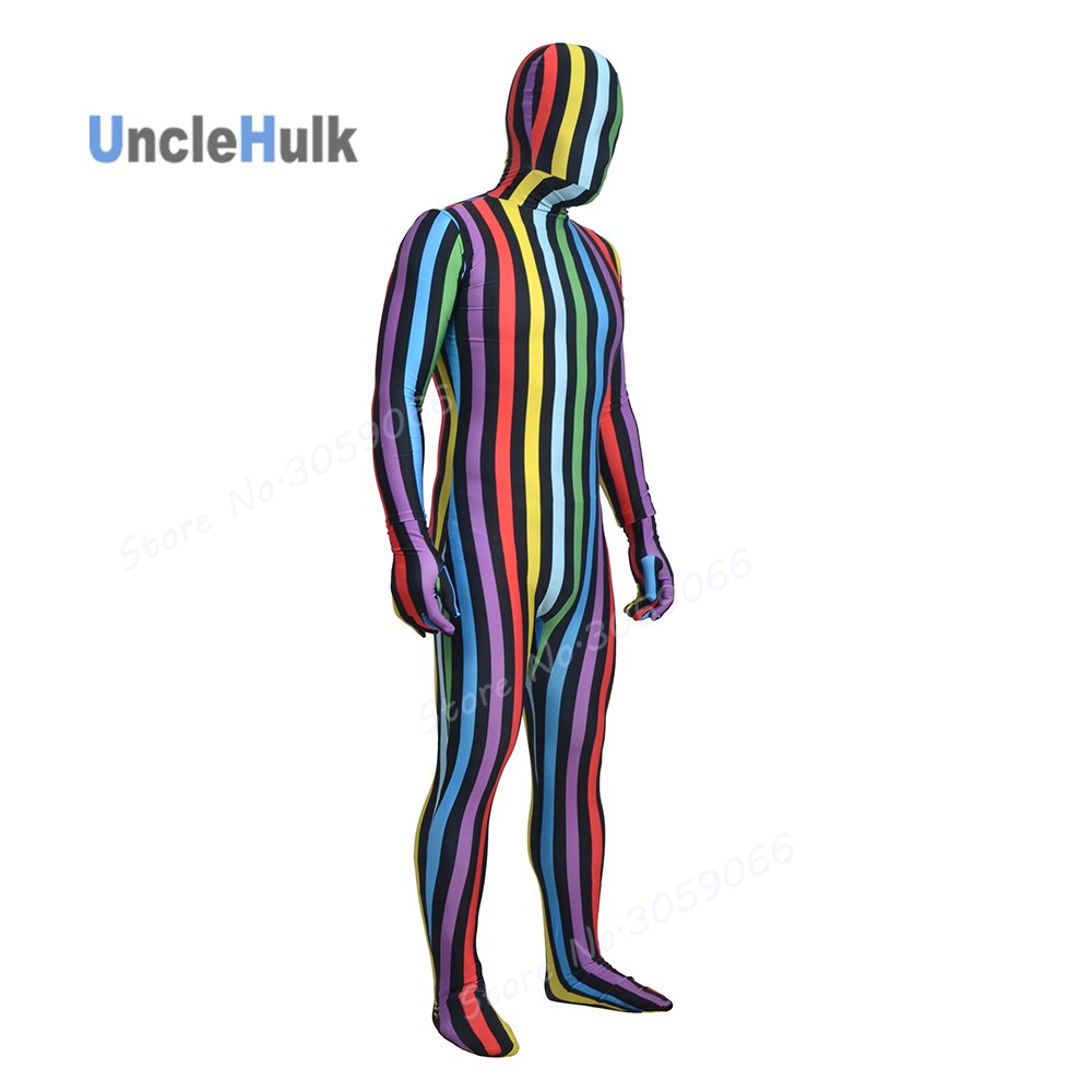 Colorful Stripe Spandex Zentai Full Bodysuit | Unc... – Vicedeal