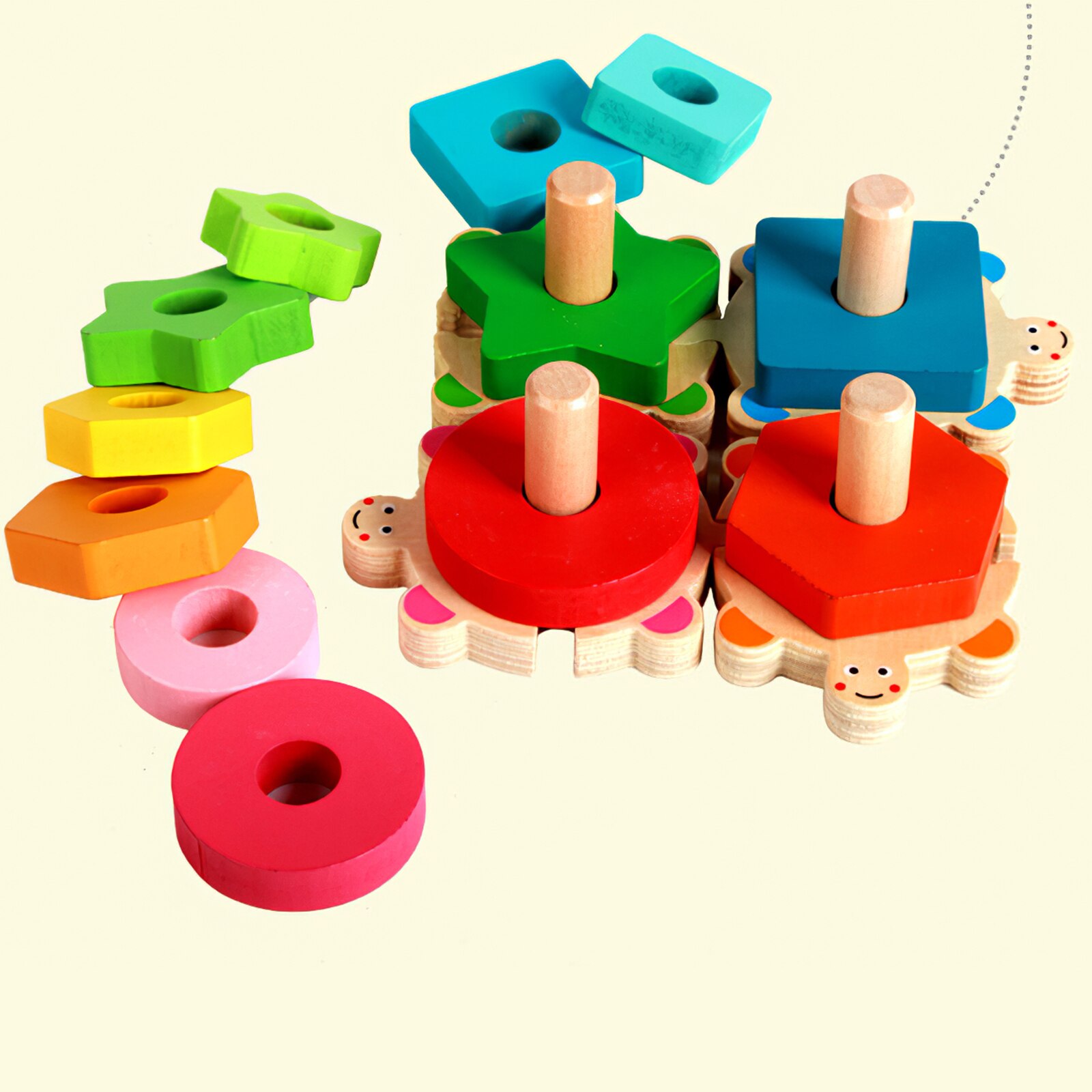 Educational Wooden Stacking Colorful Color Recogni... – Vicedeal