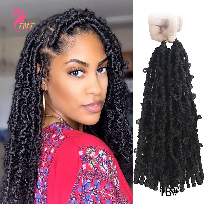 Butterfly Locs Crochet Braids Hair Synthetic 18'' ... – Grandado