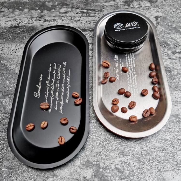 Stainless Steel Black Tea Tray Plate Dessert Cake ... – Vicedeal