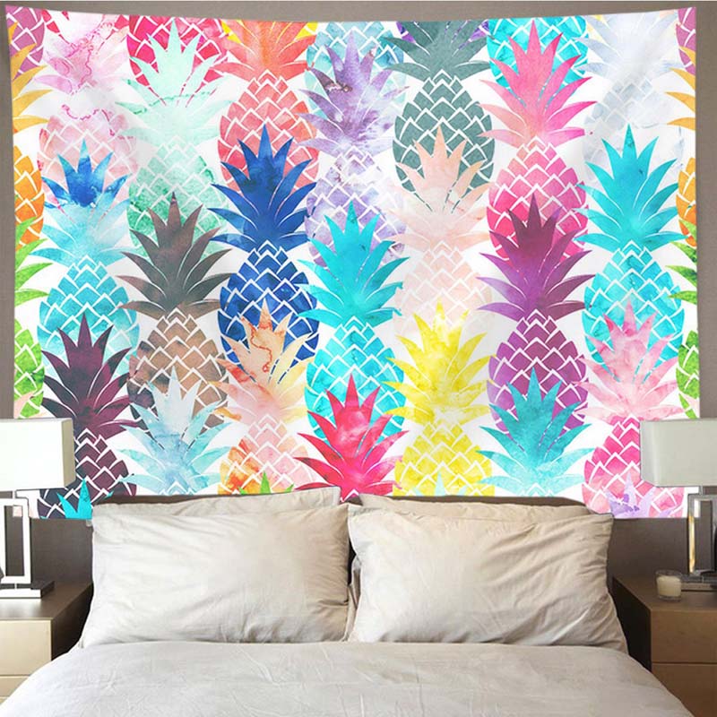 Tropical Pineapple watercolor print Wall Tapestry ... – Vicedeal