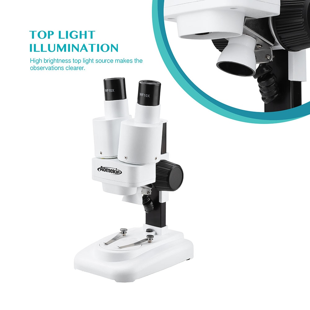 AOMEKIE 20X Binocular Stereo Microscope Wide Field... – Vicedeal