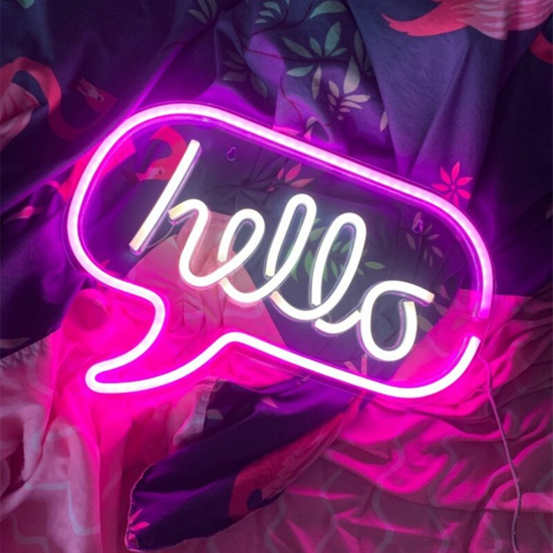 Neon Light Sign Hello Vorm Transparant Acryl Neon ... – Grandado