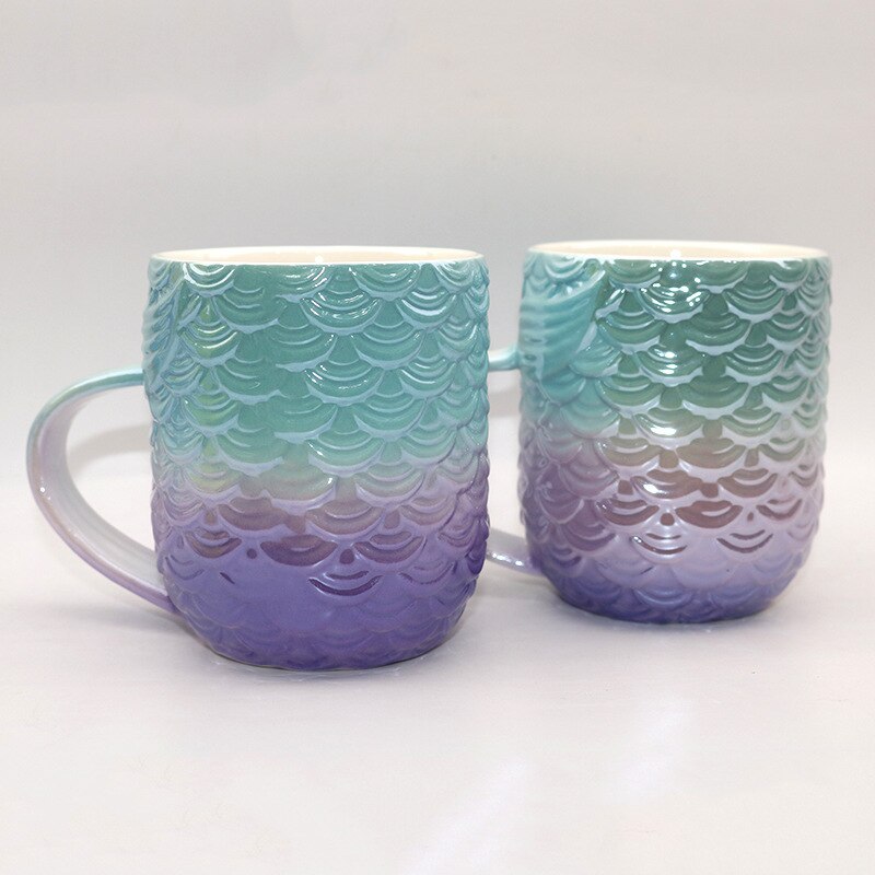 Beauty Mermaid handle large capacity tea milk cups... – Vicedeal