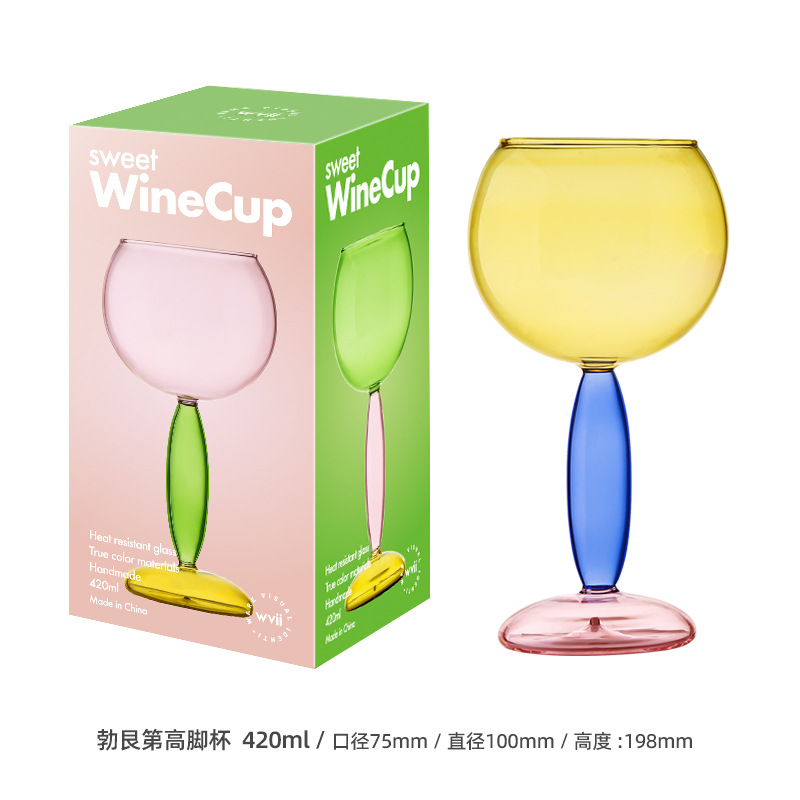 Handmade High Borosilicate Colored Glasses Goblet ... – Grandado