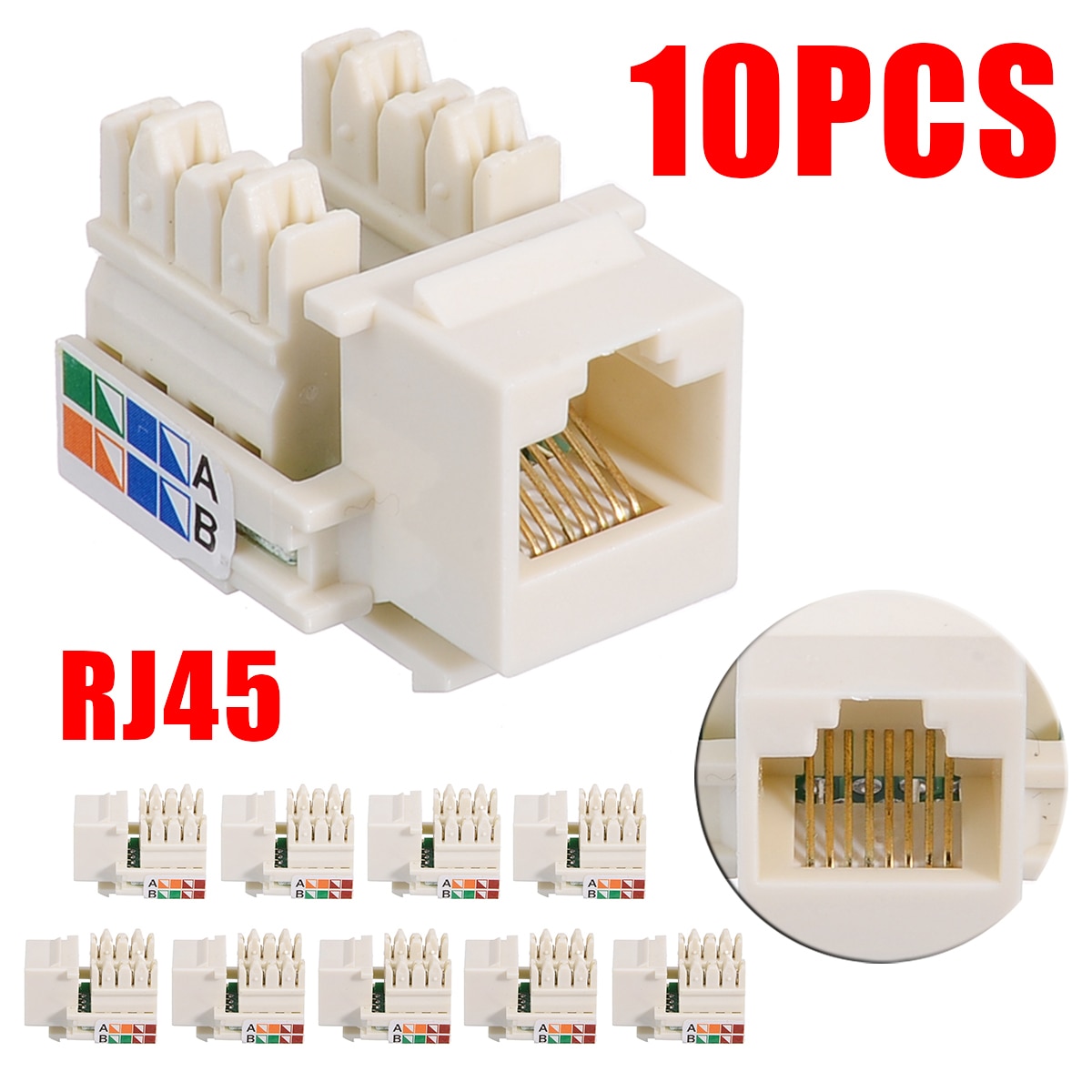 For Computer Connectors 10Pcs/set RJ45 CAT5e Keyst... – Grandado
