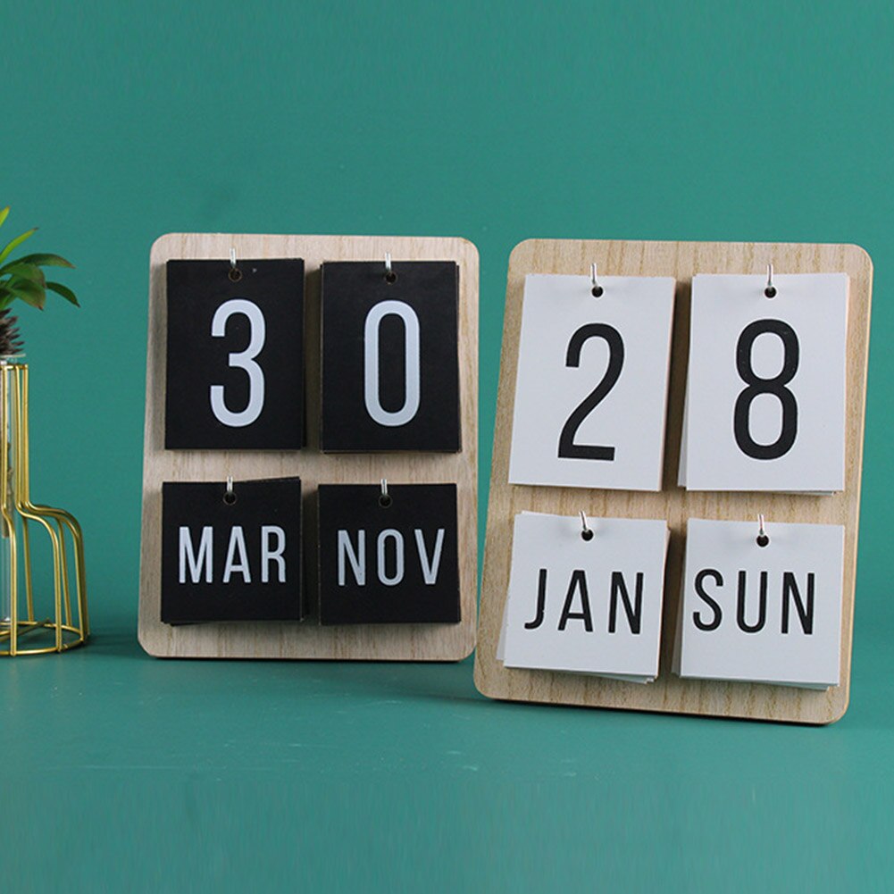 Desk Calendar Office Supplies Perpetual Rustic Woo... – Grandado