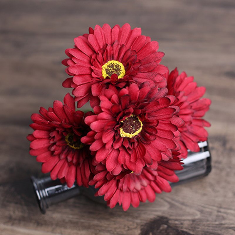 5 large head gerbera silk camellia artificial flow... – Grandado