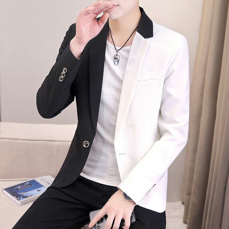 Men's Autumn Casual blazer Teenagers Dual-Color Pa... – Grandado