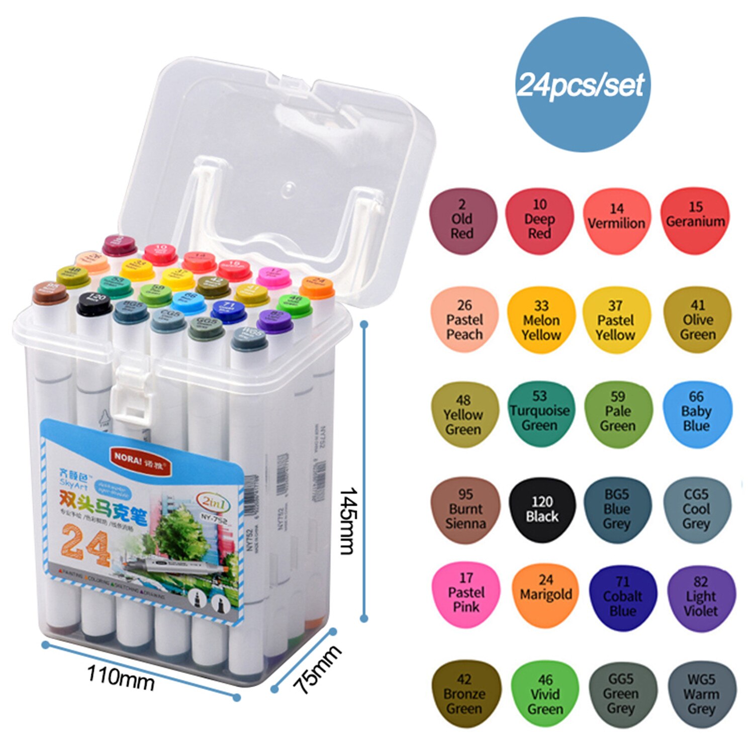 36pcs/set Art Markers Pen Set Dual Headed Artist S... – Grandado