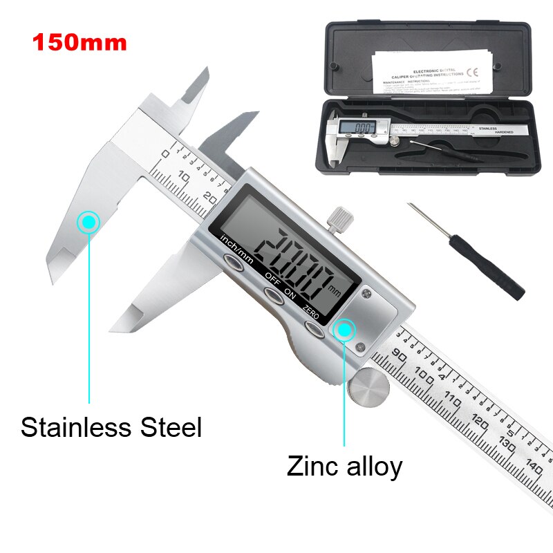 150mm 200mm Stainless Steel Digital Vernier Calipe... – Vicedeal
