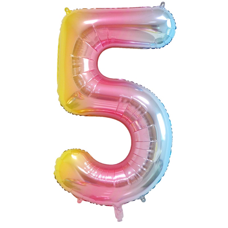 32inch Iridescent Rainbow Color Number Foil Balloo... – Grandado