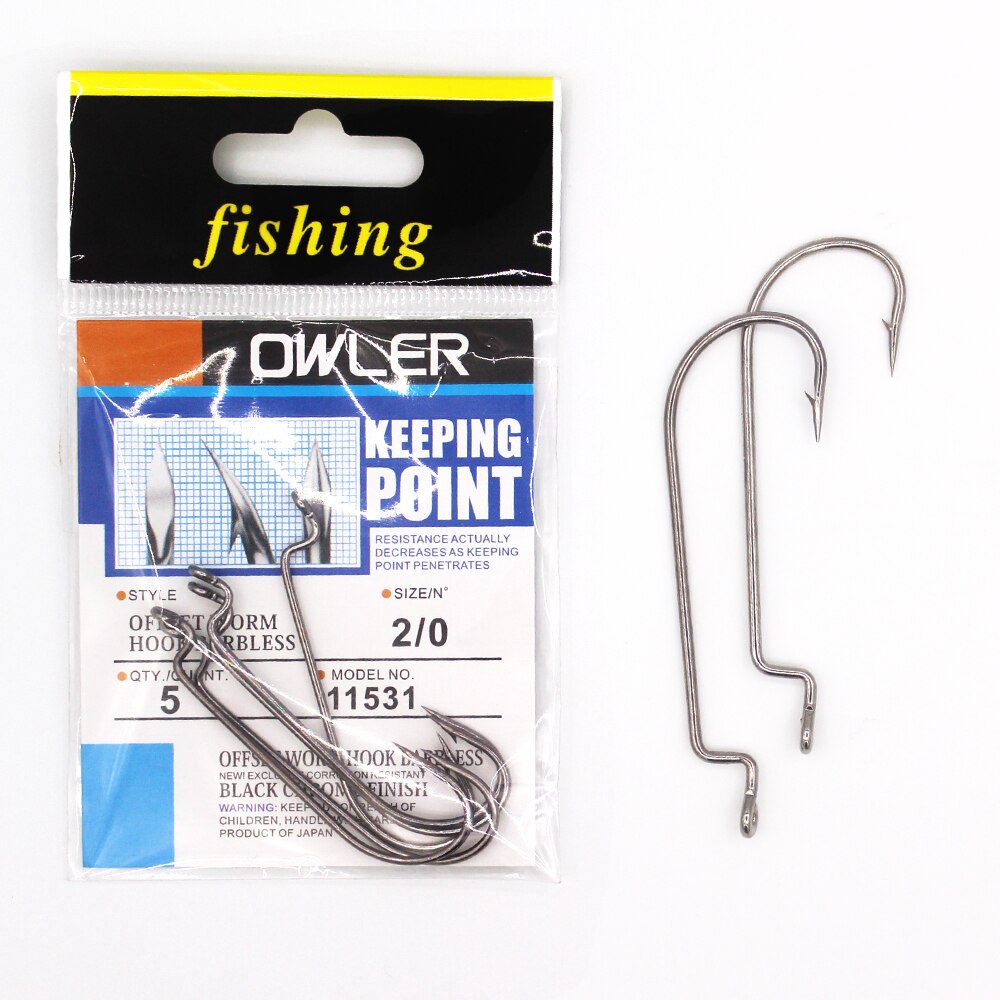 MIPIKE 1 pack B-11 Offset Worm Hook Fishing Hook 9... – Grandado